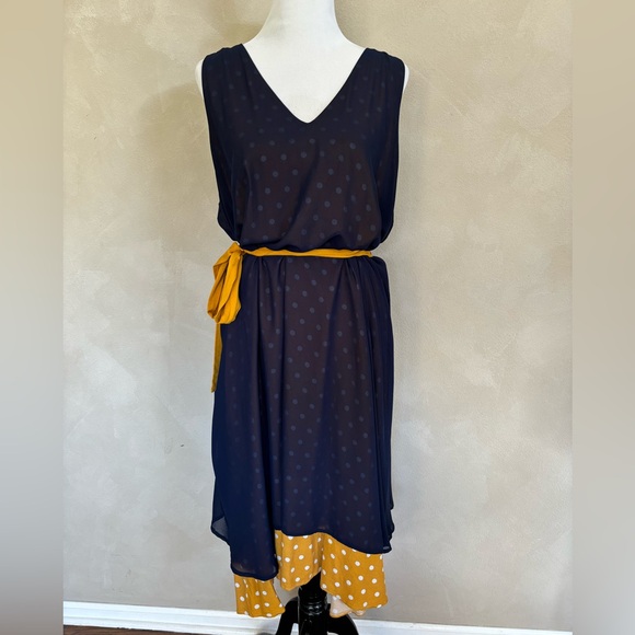 Smudj | Dresses | Smudj Polka Dot Belted Sleeveless Dress | Poshmark